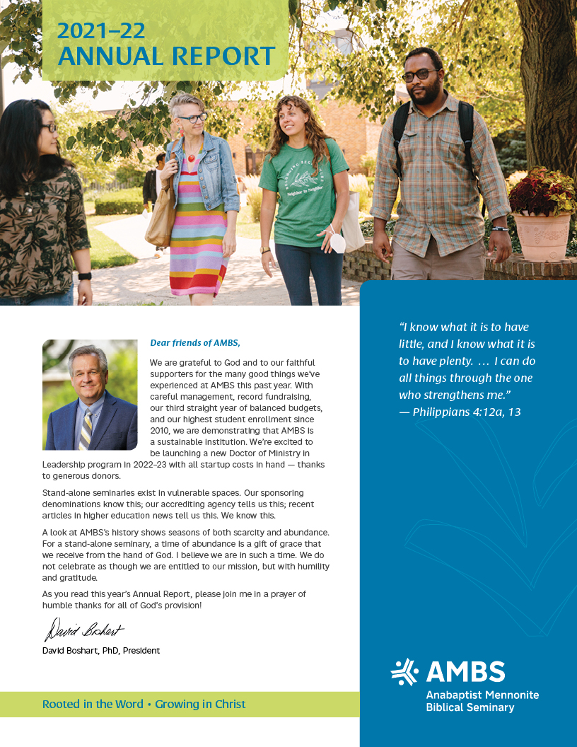 AMBS Annual Report | Anabaptist Mennonite Biblical Seminary